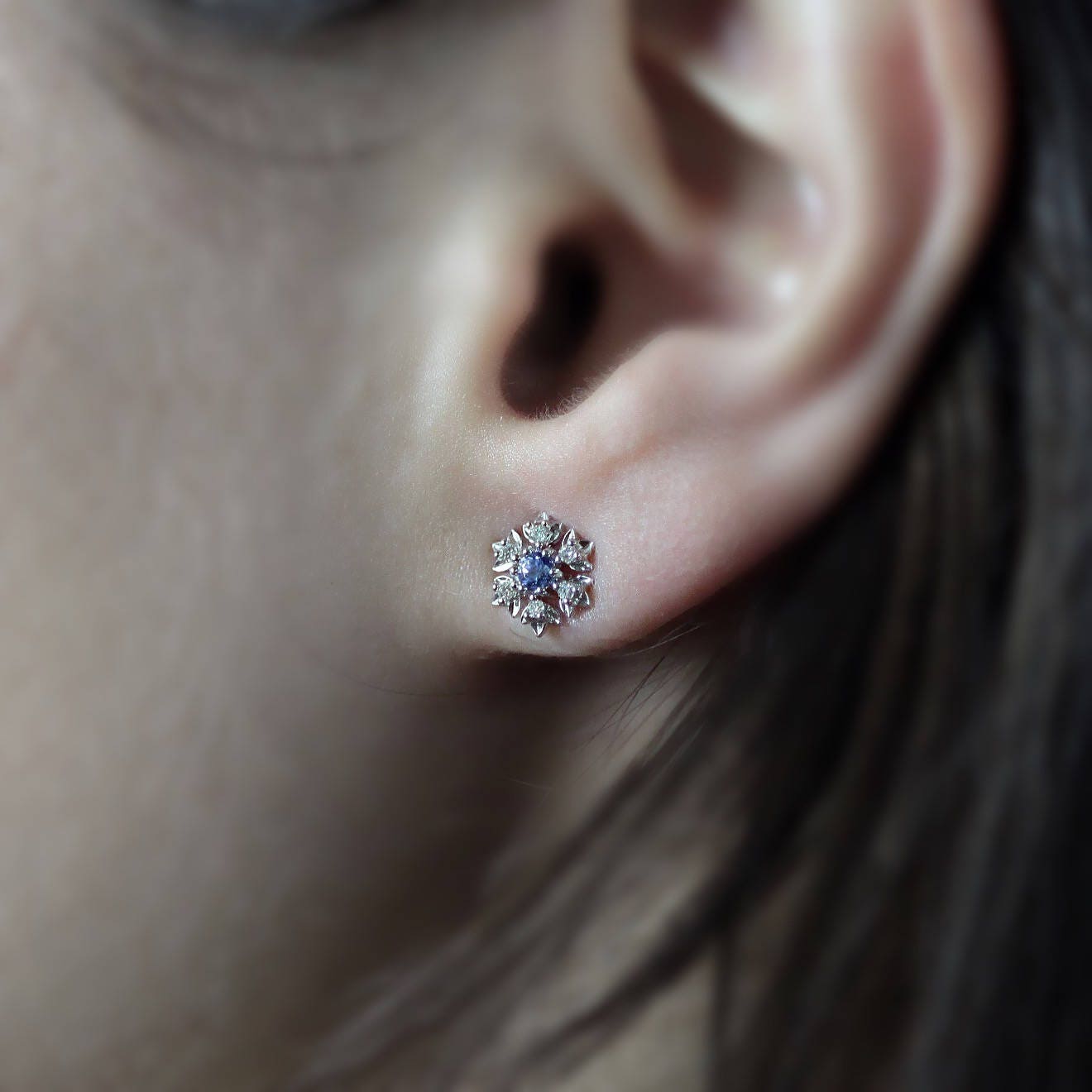 Saphir und Diamanten oder Weiße Saphir Schneeflocken - Etsy.de