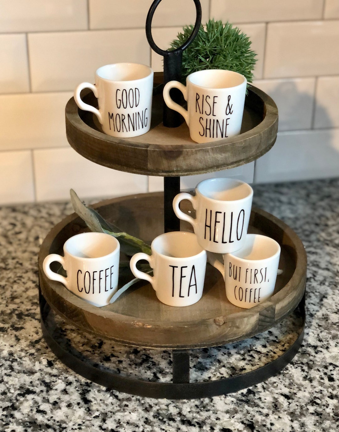 Mini Ceramic Mug, Tiered Tray Coffee Bar Decor, Personalized Gift - Etsy