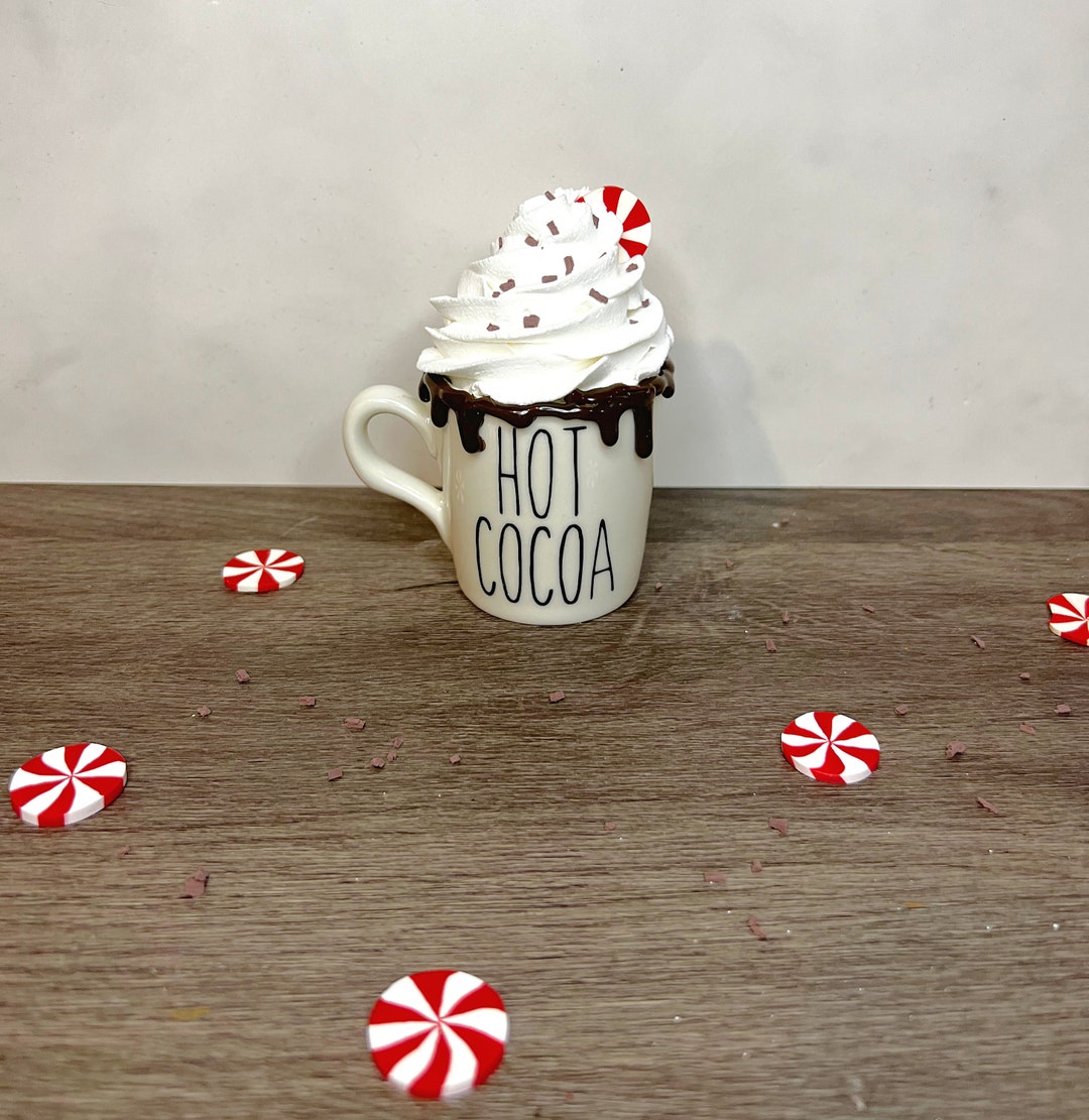 Mini Faux Hot Cocoa, Faux Whipped Cream Topper, Mini Mugs, Hot Cocoa ...