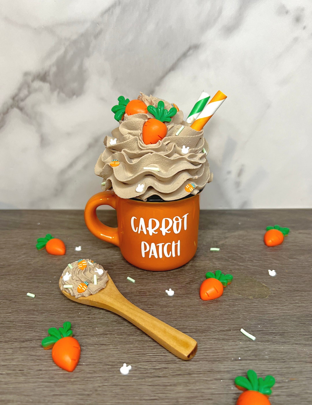 Mini Mug With Whipped Topper, Carrot Patch Mug, Tiered Tray Decor ...