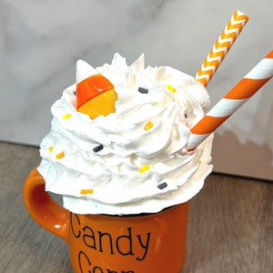 Mini Mug With Whipped Topper, Candy Corn Mug, Tiered Tray Decor, Fall ...