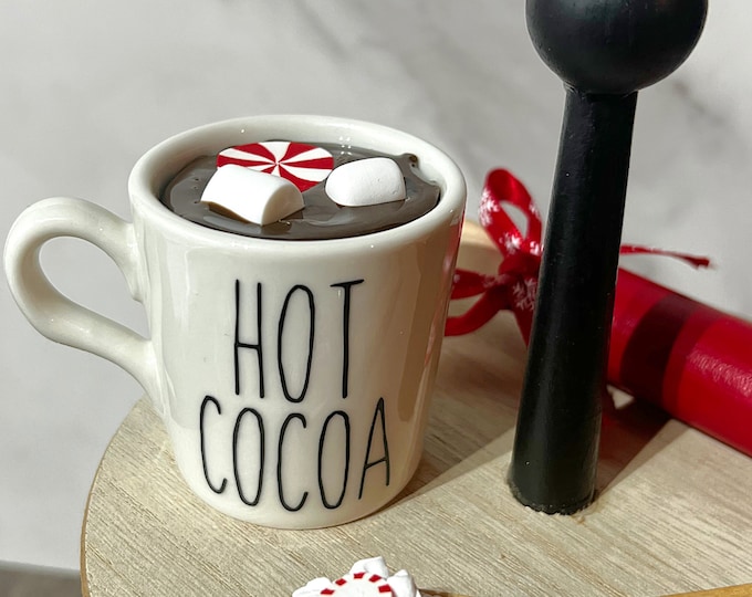 Mini Faux Hot Cocoa, Mini Mugs, Hot Cocoa, Winter Decor, Tiered Tray ...