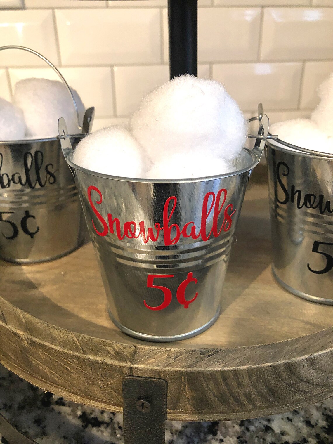 Mini Snowball Bucket Winter Tiered Tray Tiered Tray Decor - Etsy