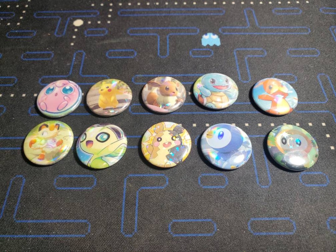Pokémon 1 Inch Pin Back Buttons / Holographic - Etsy