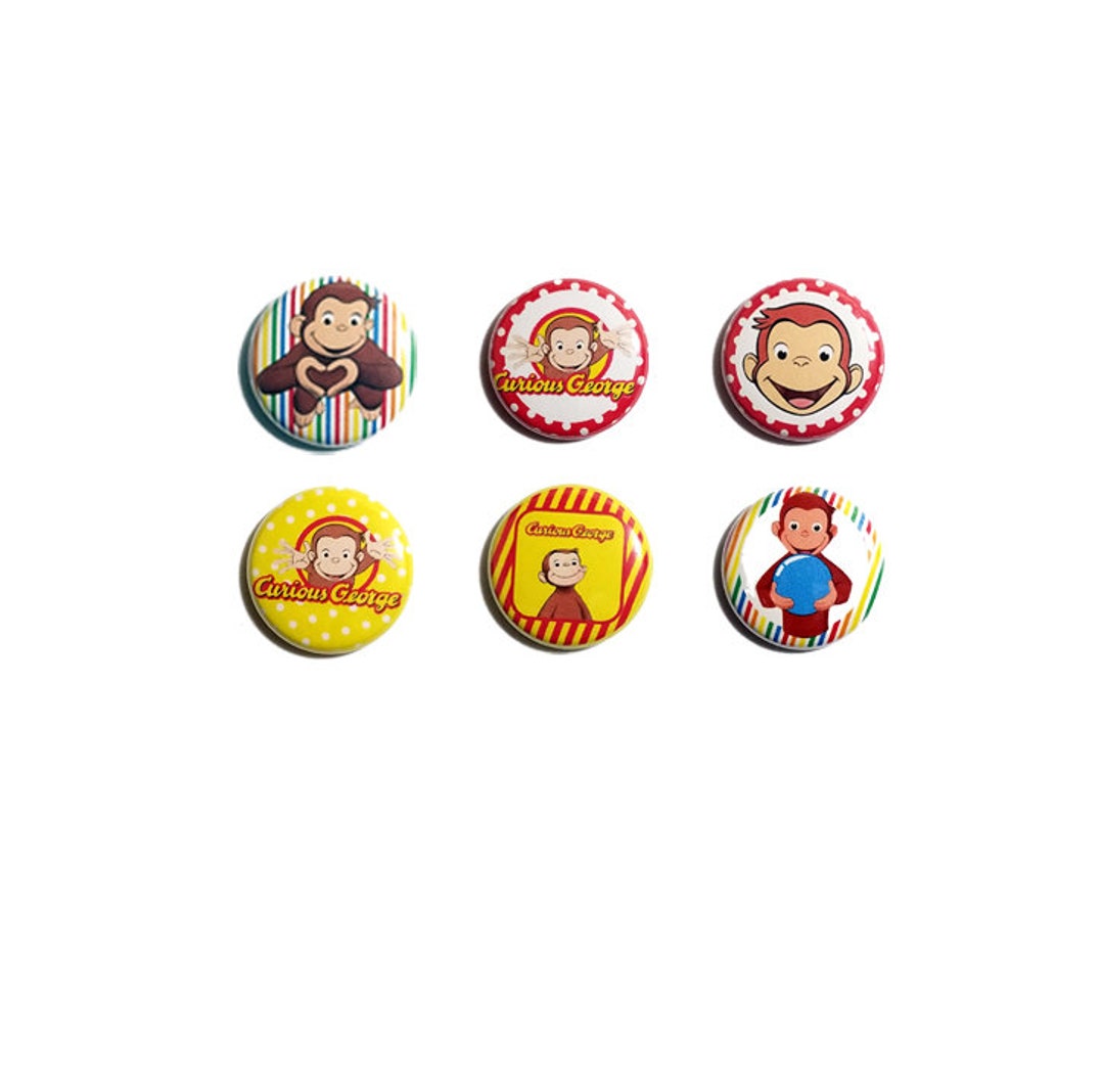 1 Inch Curious George Pin Back Buttons - Etsy