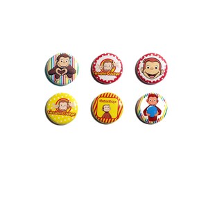 1 Inch Curious George Pin Back Buttons - Etsy