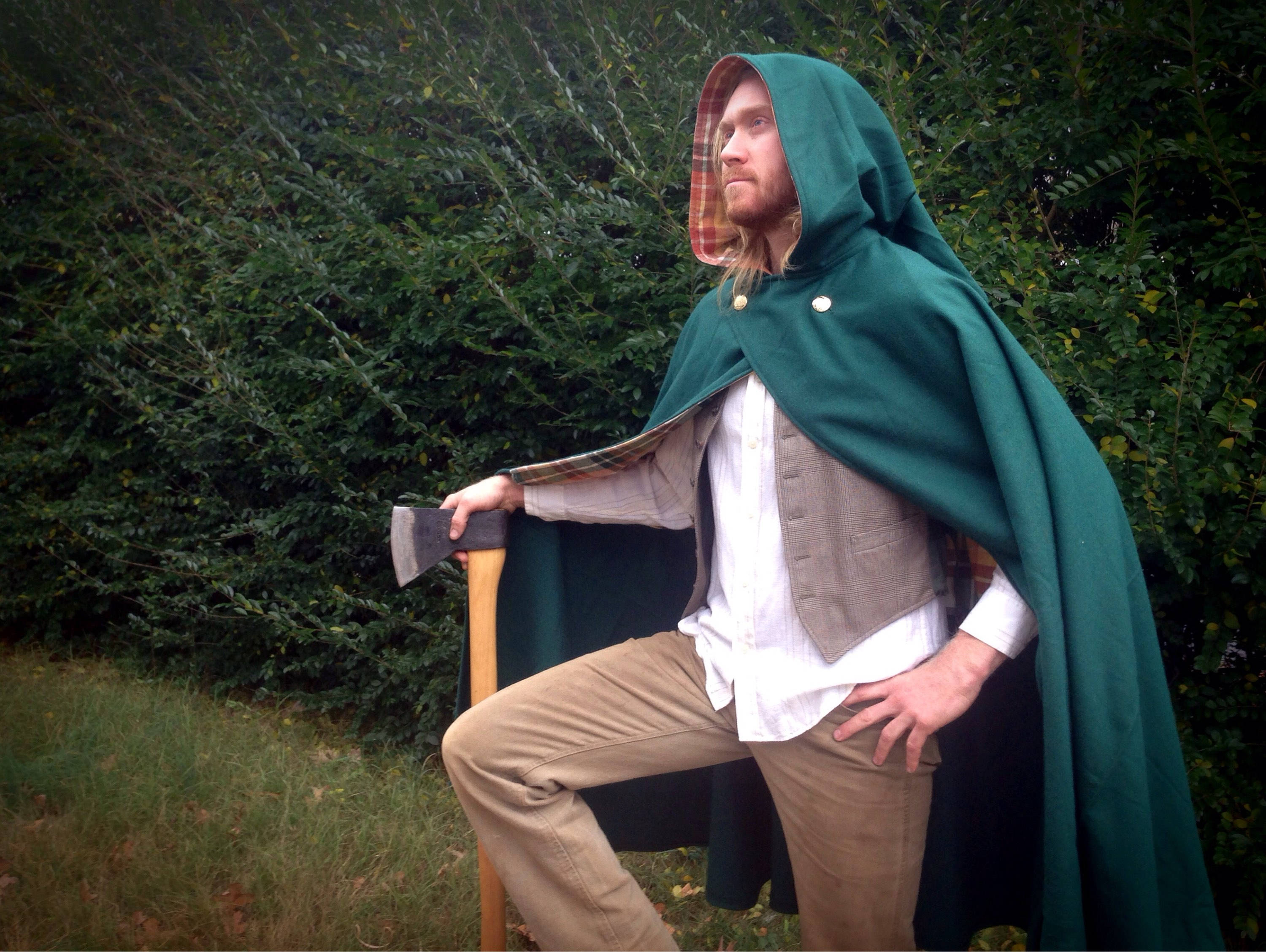 Fancy Hobbit Cloak in Forest Green Wool Pointed Hood | Etsy