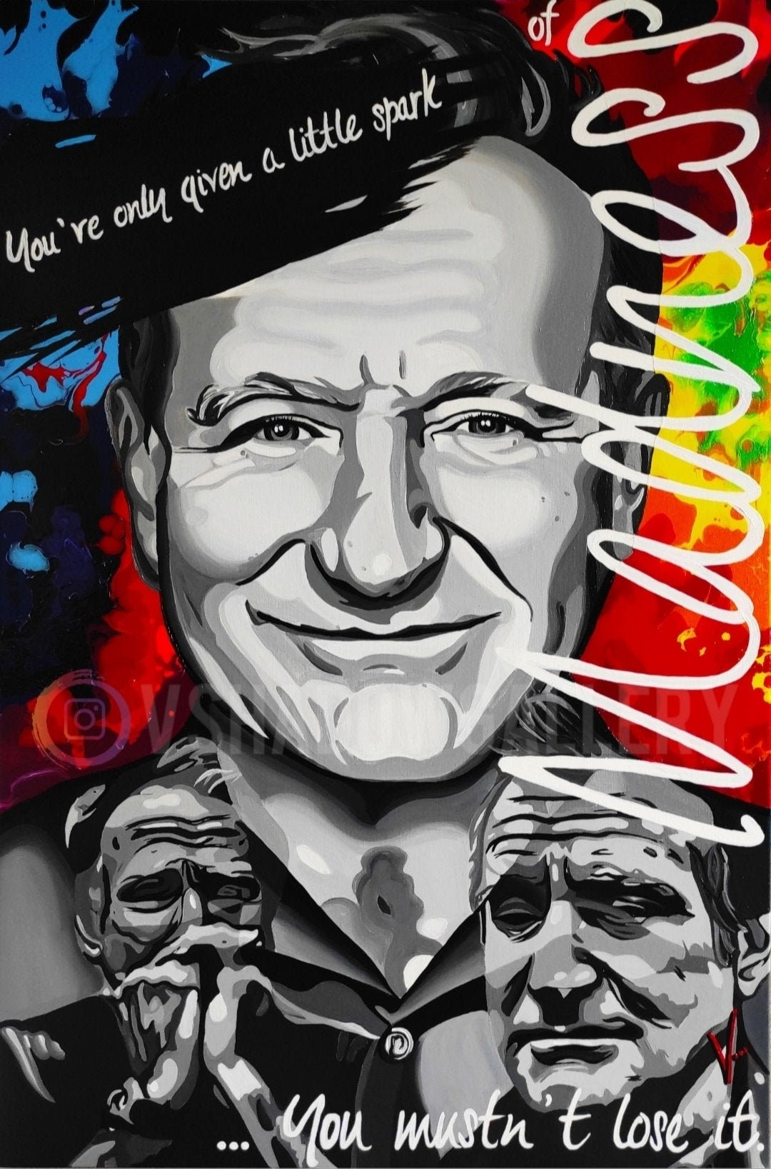 Robin Williams Original Hand Painted Design Quality PRINT - Etsy