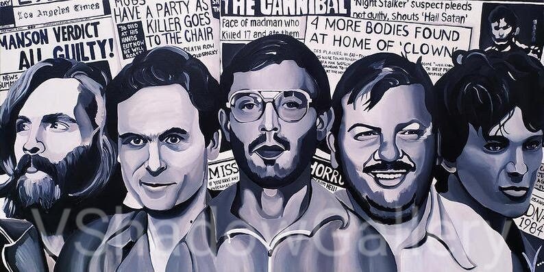 Most Evil Serial Killer Hand Painted Poster PRINT Charles - Etsy