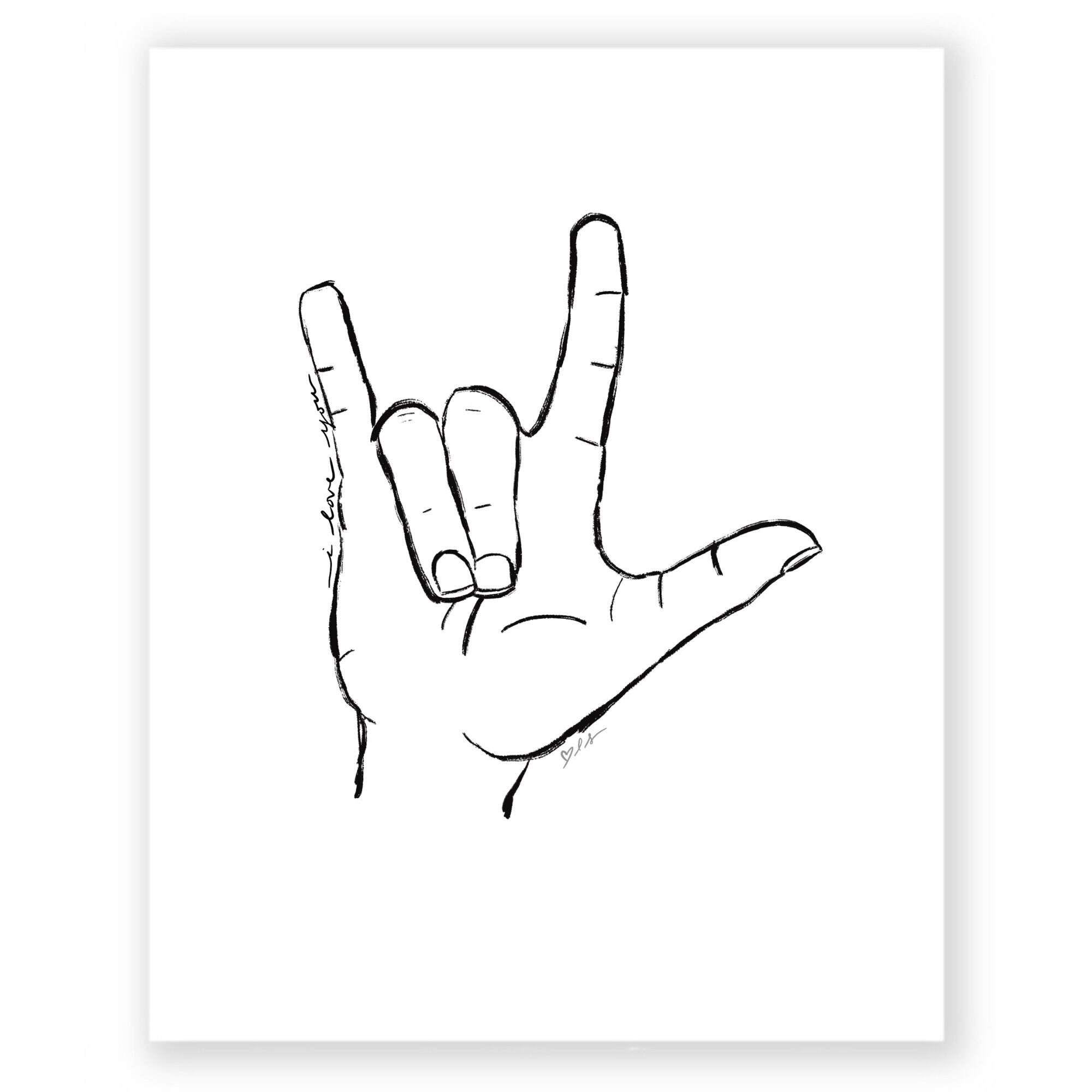ASL I Love You Art Print - Etsy