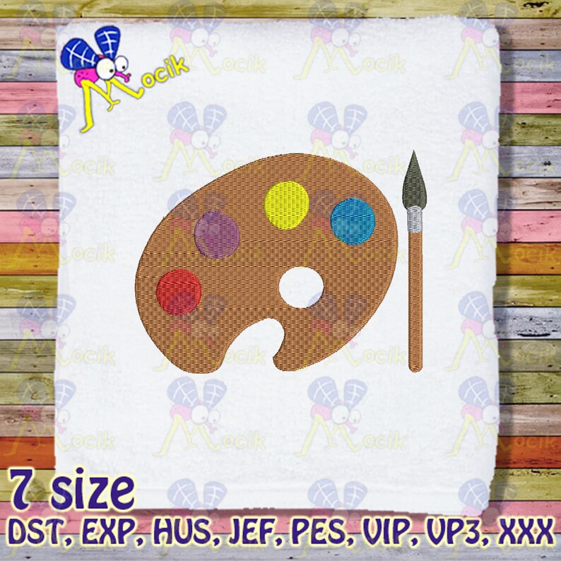 Artist Paint Pallet With Brush Painter Machine Embroidery - Etsy
