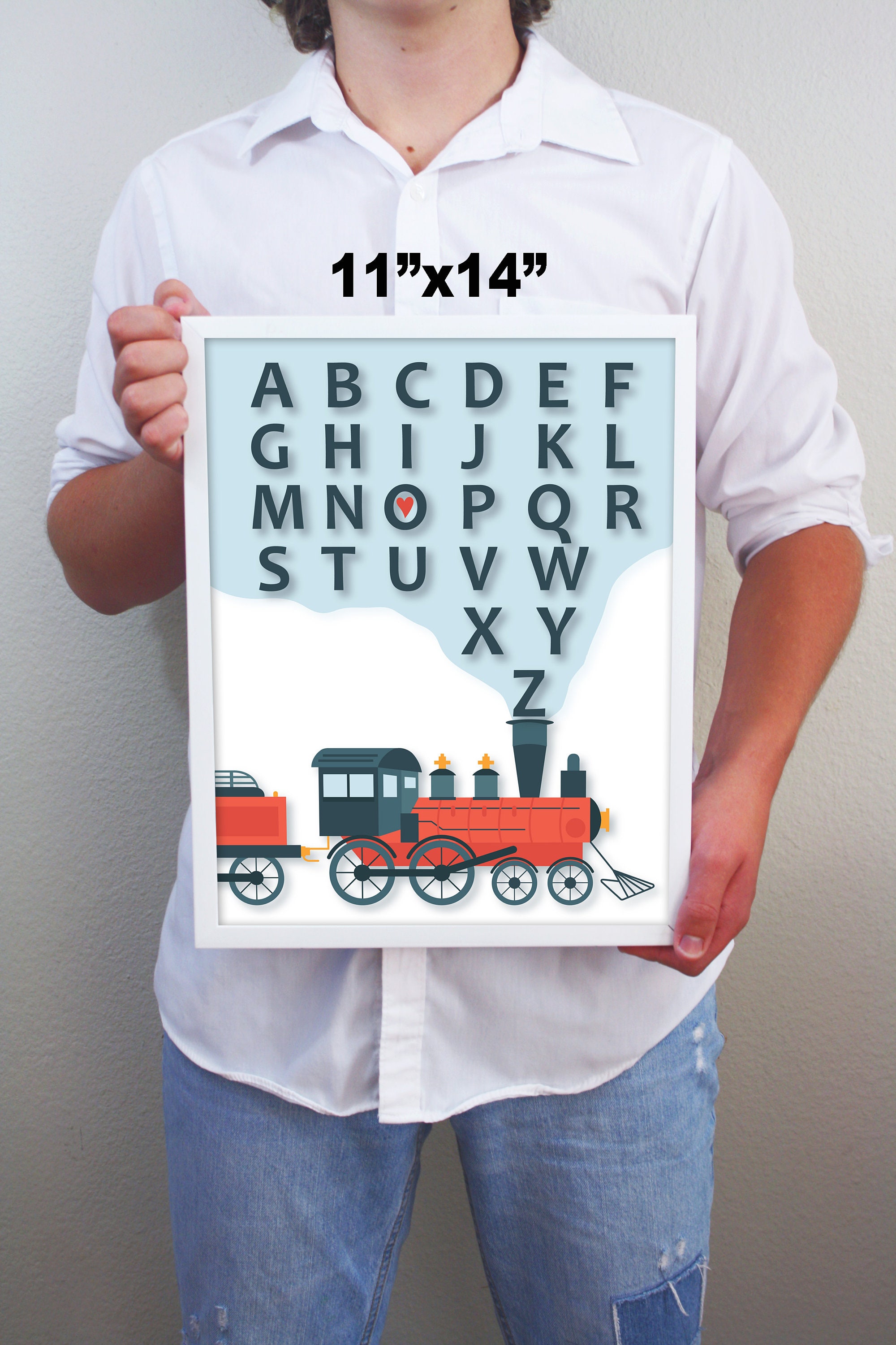 Printable Alphabet Train Wall Art Boy Kids Room Decor Train | Etsy