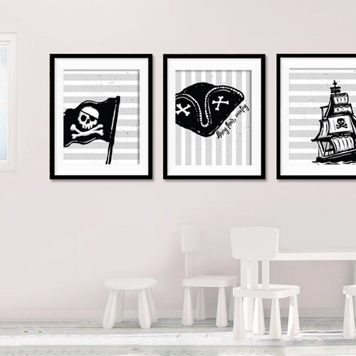 Printable Pirate Ship Wall Art Watercolor Pirate Print - Etsy