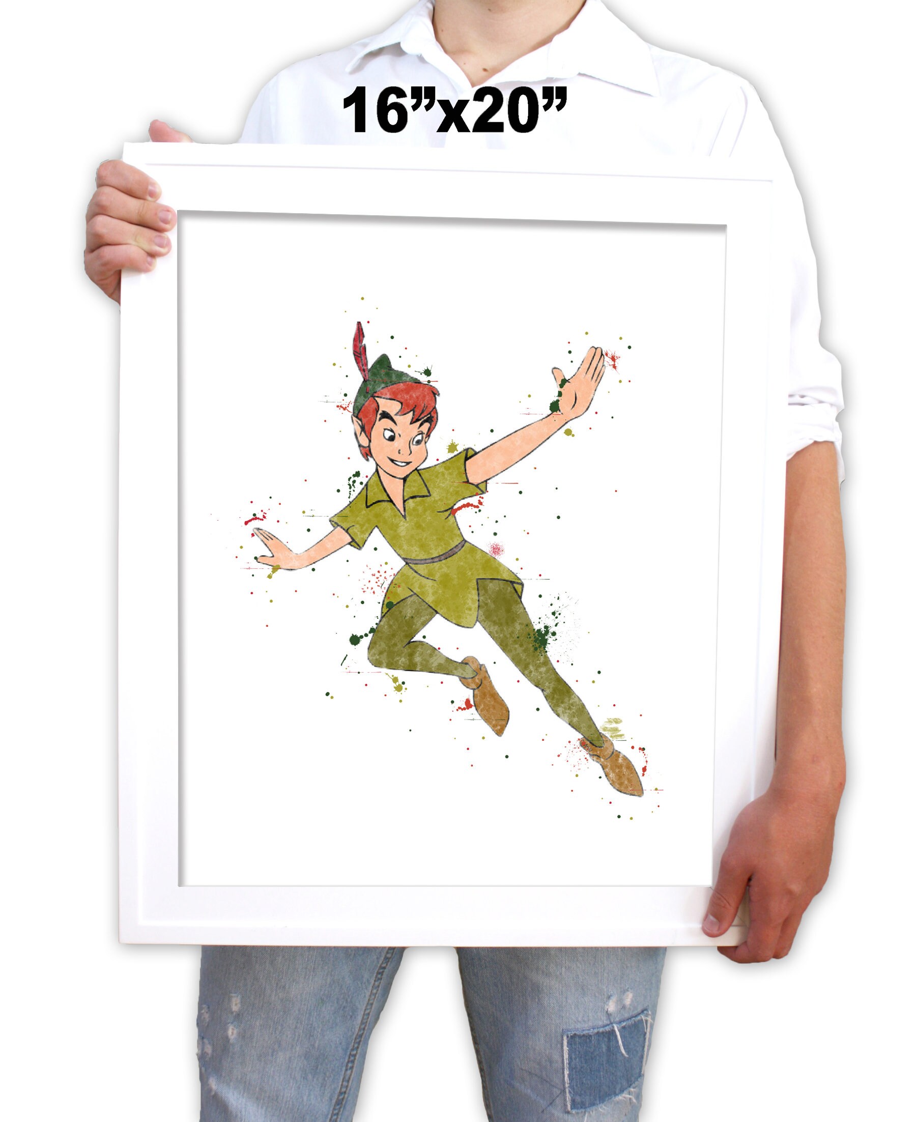 Printable Peter Pan Watercolor Wall Art, Peter Pan Room Decor, Peter ...