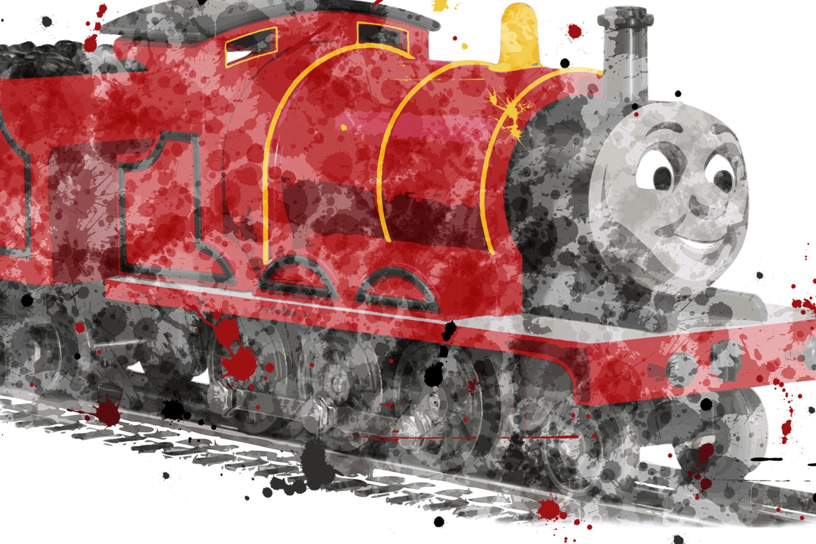 Printable James Engine Watercolor Train Wall Art Boys Room | Etsy