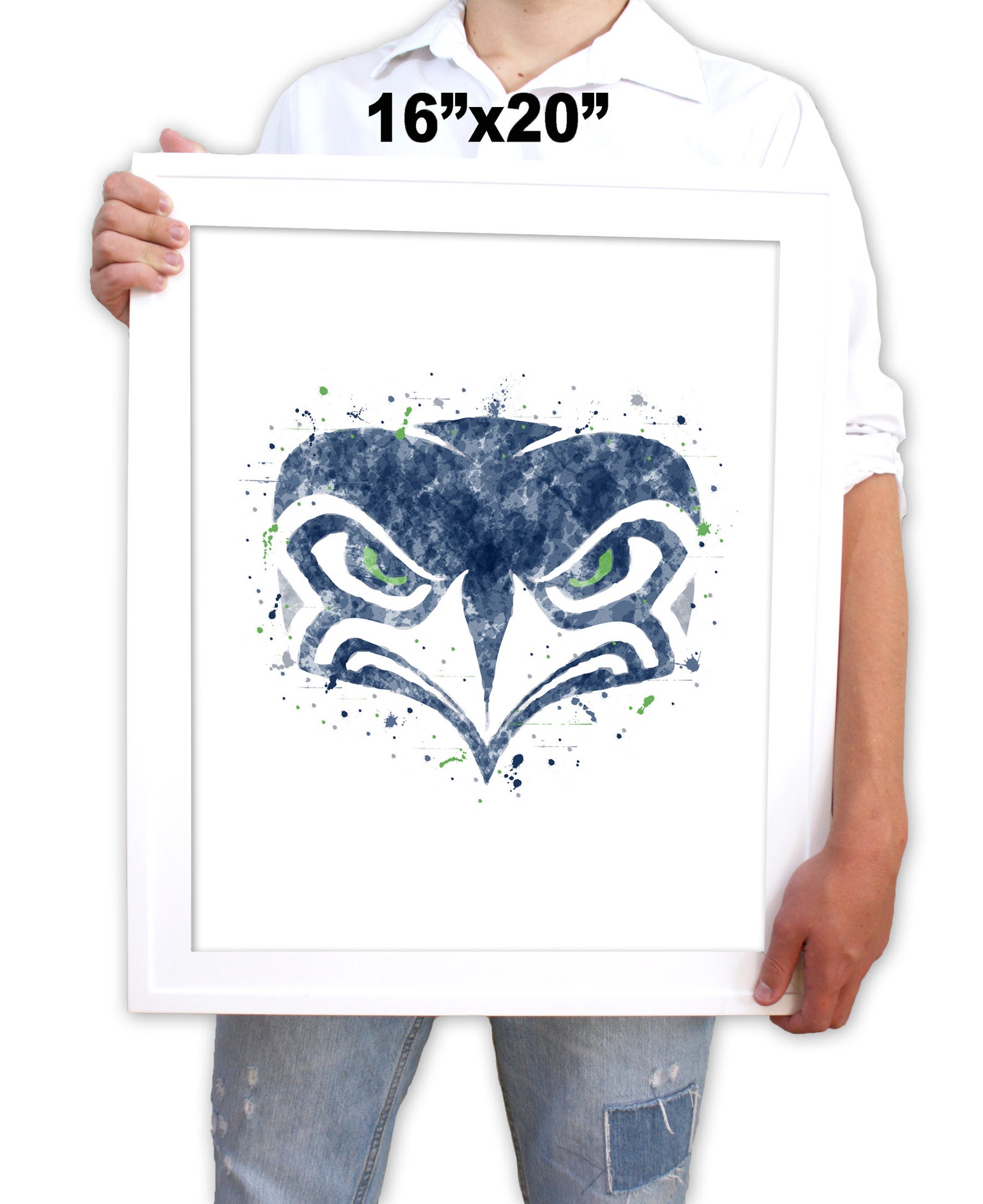 Printable Seahawks Watercolor Football Wall Art Seattle - Etsy