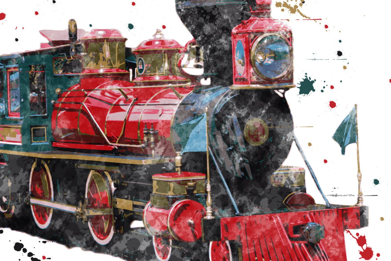 Printable Disney Magic Kingdom Train Wall Art, Disney World Train Print ...