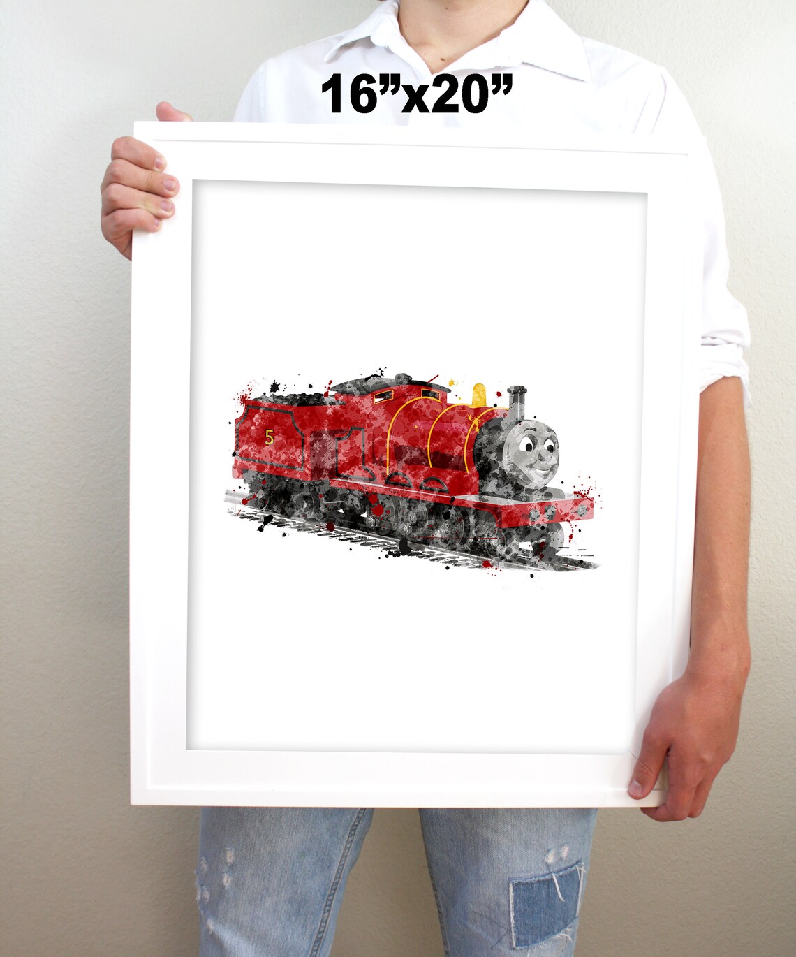 Printable James Engine Watercolor Train Wall Art Boys Room | Etsy