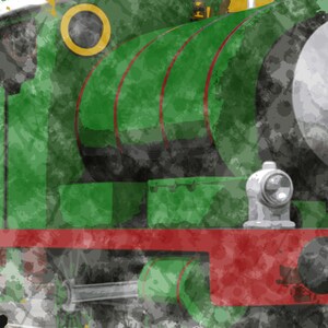 Printable Percy Watercolor Train Wall Art, Boy Kids Room Decor, Thomas ...