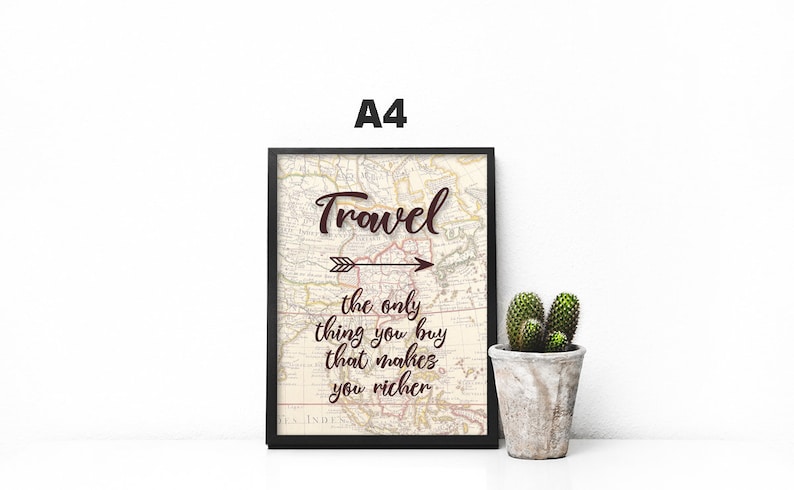 Travel Quote Poster, Travel Quote Printable, Travel Art Print, Travel ...