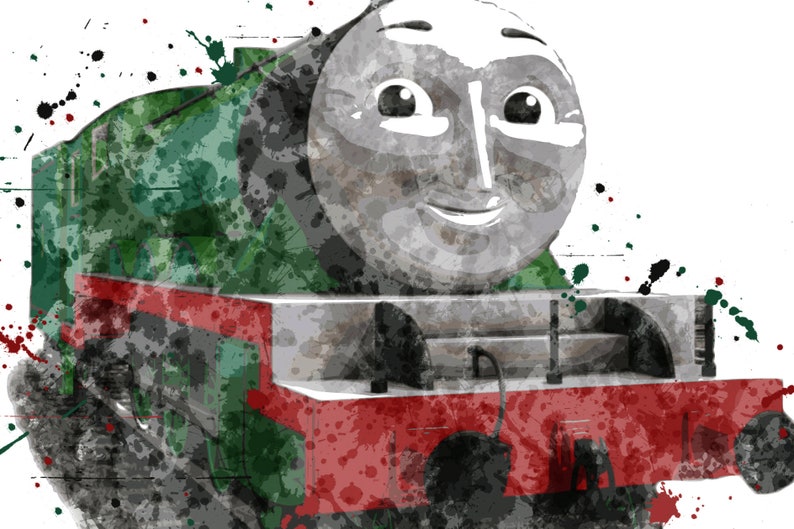 Printable Henry Watercolor Train Wall Art Boy Kids Room | Etsy
