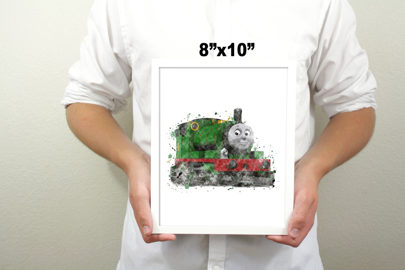 Printable Percy Watercolor Train Wall Art, Boy Kids Room Decor, Thomas ...