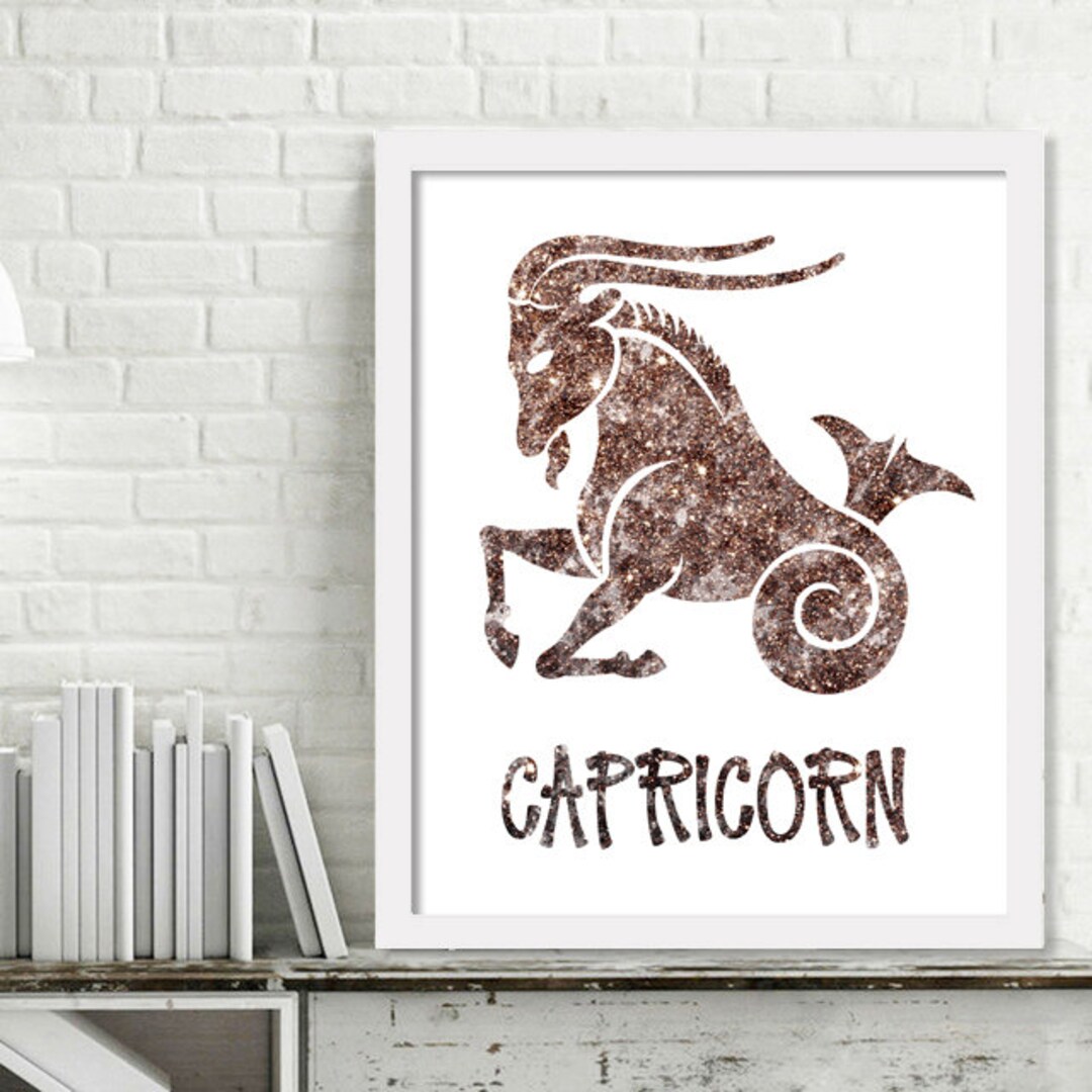 Printable Zodiac Wall Art, Capricorn Print, January Birthday Gift ...