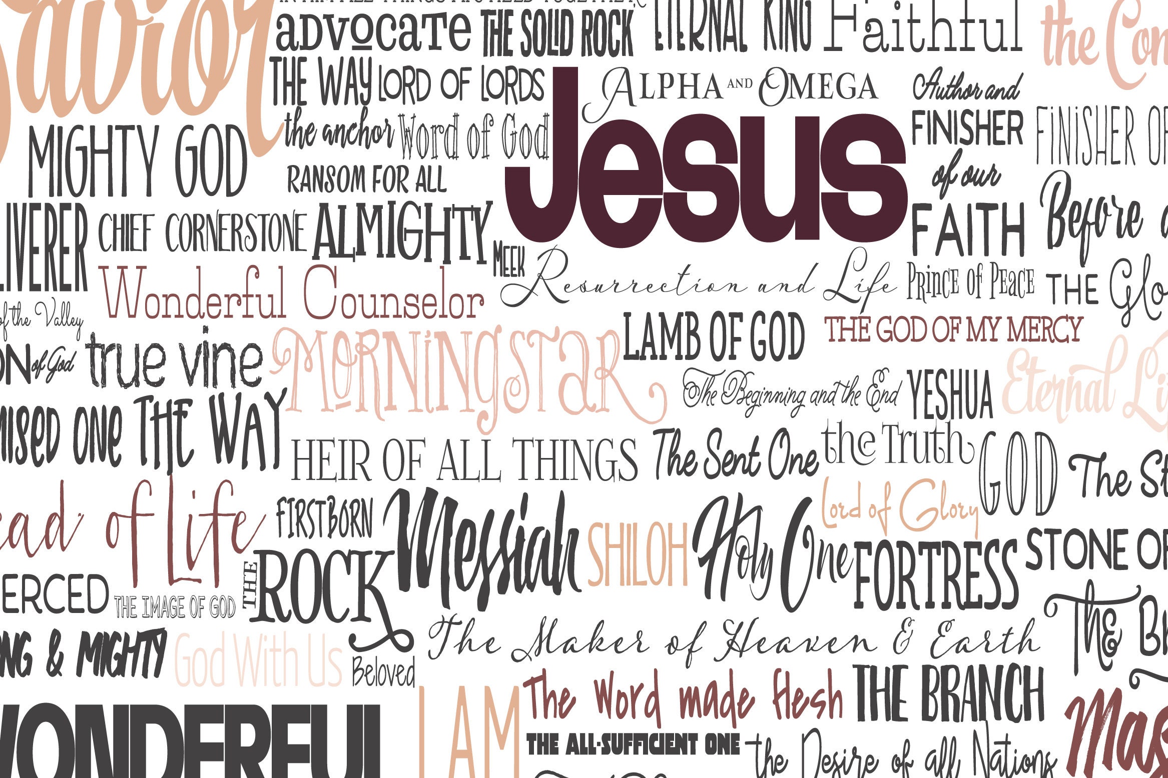Easter Printable Names of God Wall Art Bible Verse Art Print - Etsy