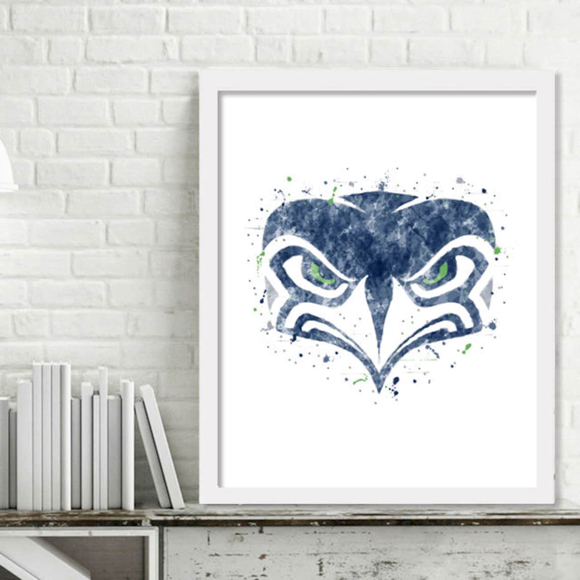 Printable Seahawks Watercolor Football Wall Art Seattle - Etsy