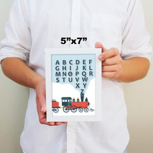 Printable Alphabet Train Wall Art, Boy Kids Room Decor, Train Art ...