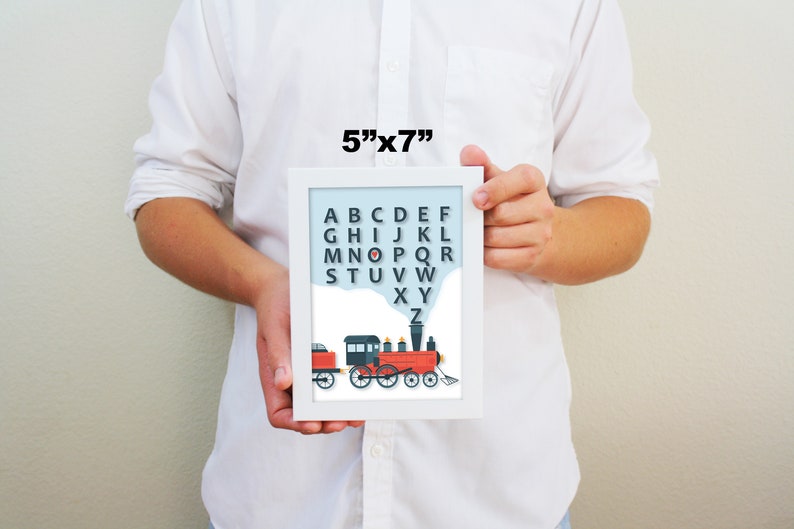 Printable Alphabet Train Wall Art, Boy Kids Room Decor, Train Art ...