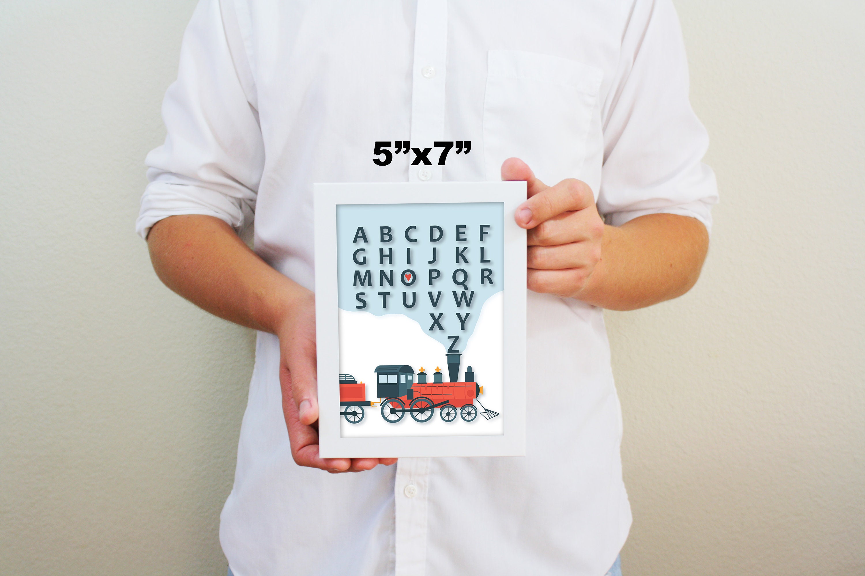 Printable Alphabet Train Wall Art, Boy Kids Room Decor, Train Art ...