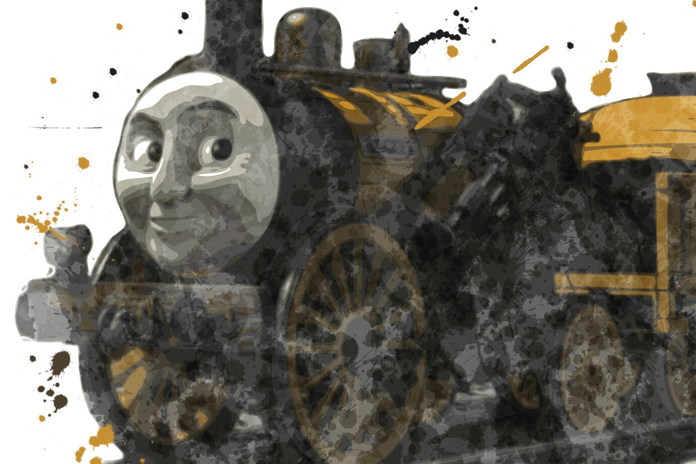 Printable Stephen Engine Watercolor Train Wall Art, Kids Boy Room Decor ...