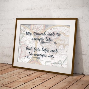 Travel Quote Poster, Travel Quote Printable, Travel Art Print, Travel ...