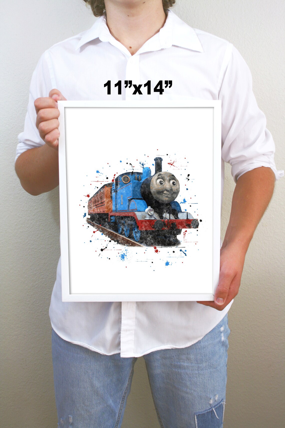 Printable Thomas the Tank Engine Watercolor Train Wall Art, Boy Kids ...