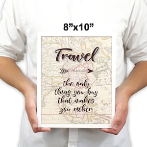 Travel Quote Poster, Travel Quote Printable, Travel Art Print, Travel ...