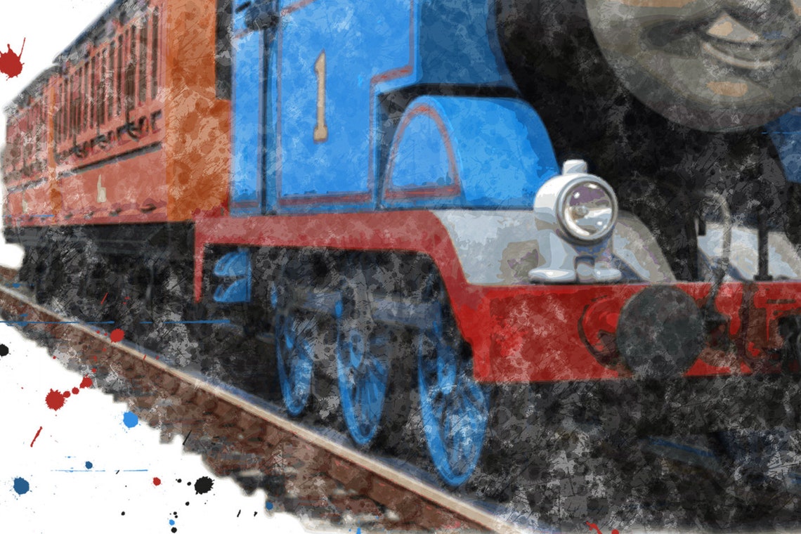 Printable Thomas the Tank Engine Watercolor Train Wall Art | Etsy UK