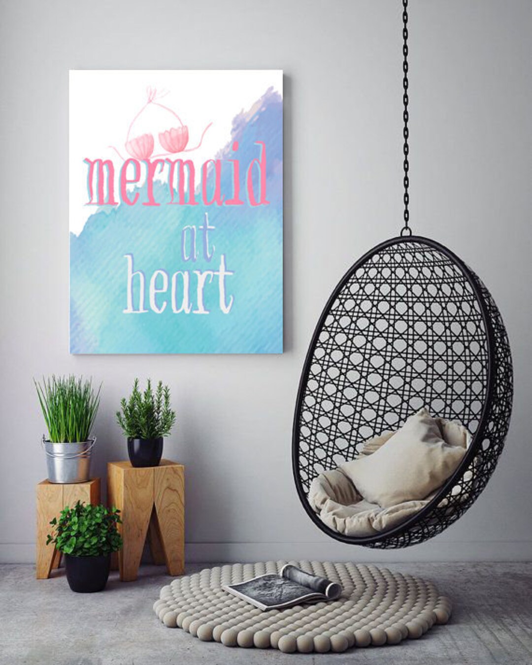 Printable Mermaid Art, Mermaid Print, Mermaid Wall Art, Mermaid Decor ...