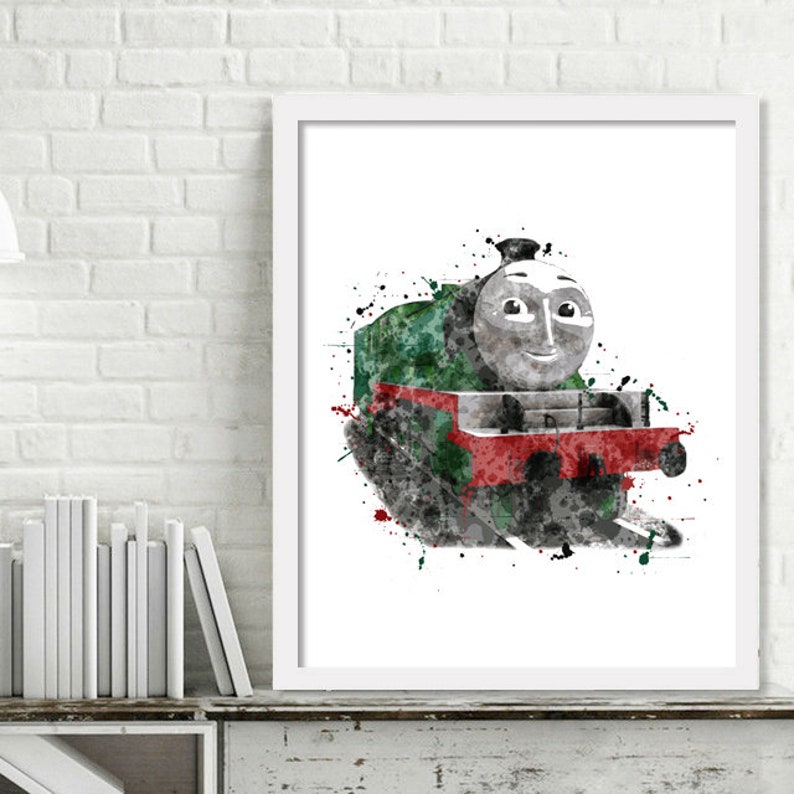 Printable Henry Watercolor Train Wall Art Boy Kids Room - Etsy