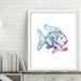 Printable the Rainbow Fish Book Art Digital Posters Watercolor, Nursery ...