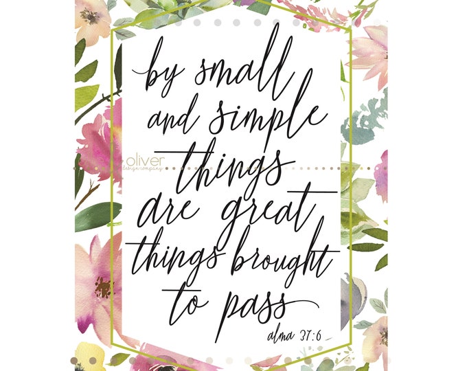 Small and Simple Things Handout INSTANT DOWNLOAD - Etsy
