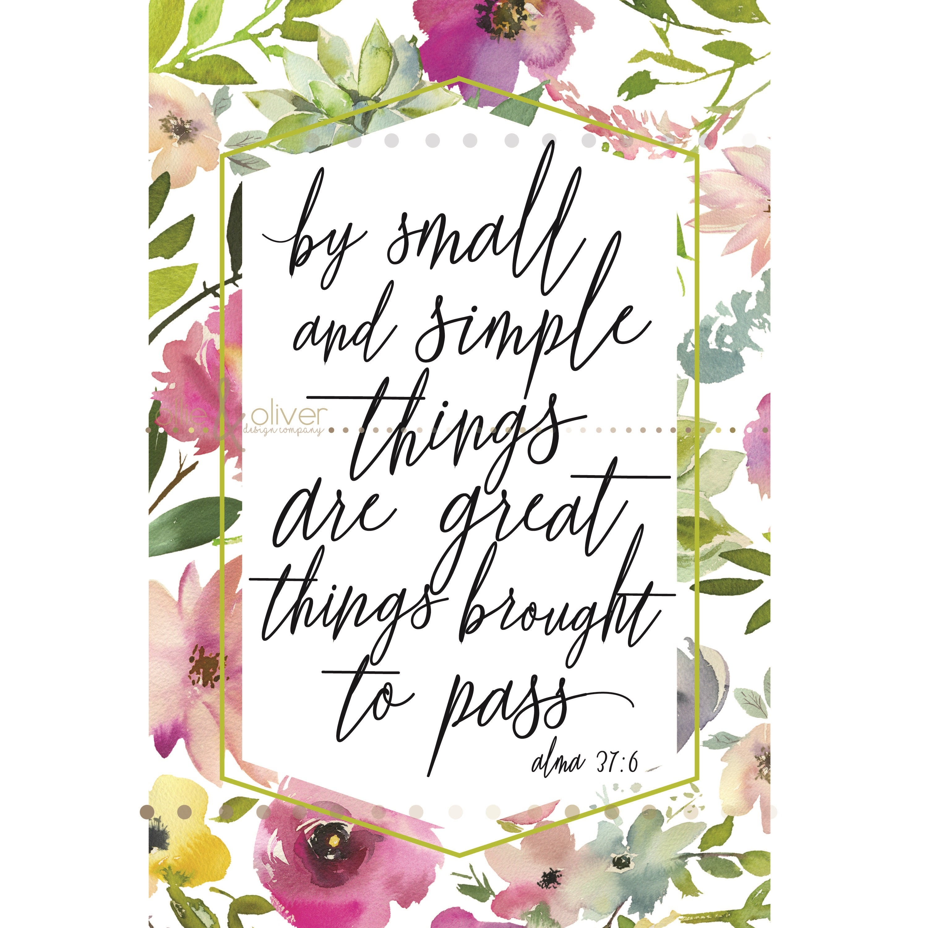 Small and Simple Things Handout - INSTANT DOWNLOAD - Etsy