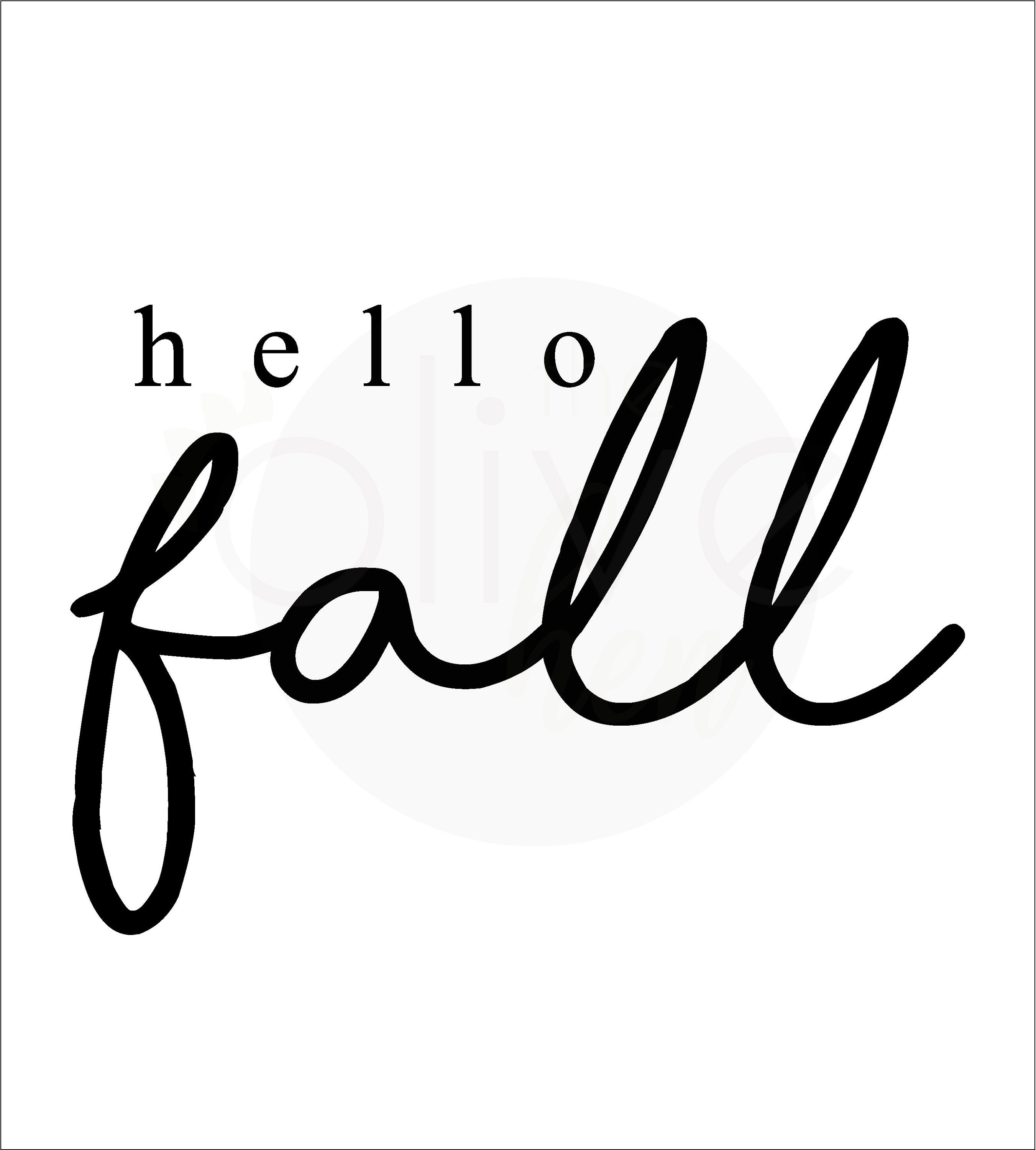 Hello Fall SVG File - Instant Download - Etsy