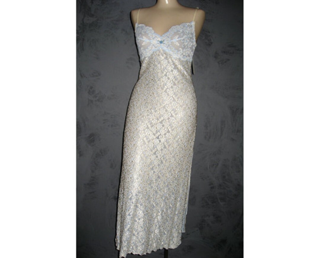 Claire Pettibone Gown Luxury Lingerie Long Baby Blue Reese Nightgown ...