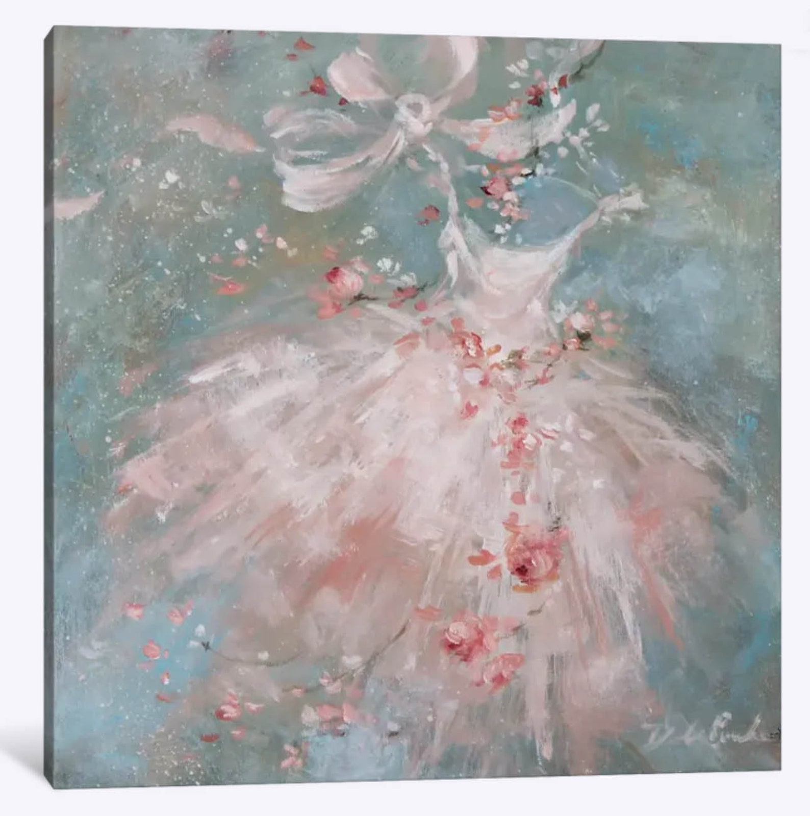 Ballet Tutu Art Print: Pink Roses, Shabby Chic Wall Decor by Debi ...