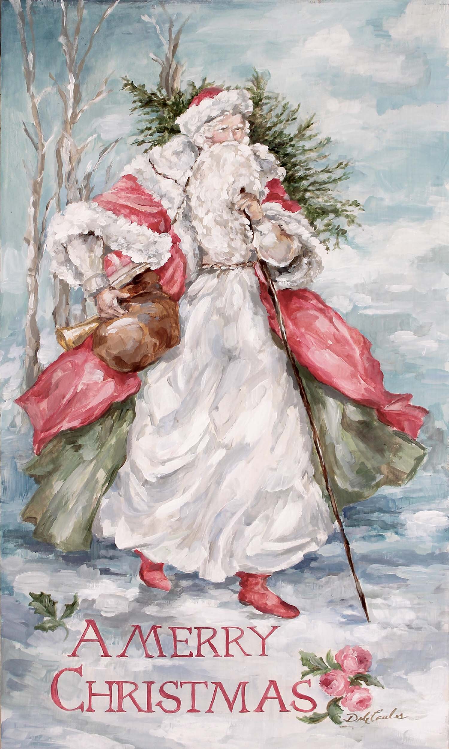 Shabby Chic Santa Rustic Wood Wall Decor Vintage Style by Debi - Etsy