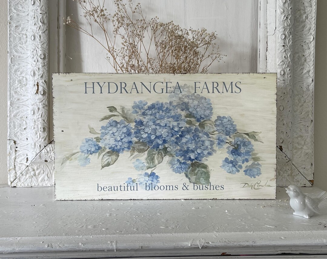Shabby Chic Hydrangea Farms Wood Sign, Cottagecore, Modern Farmhouse ...