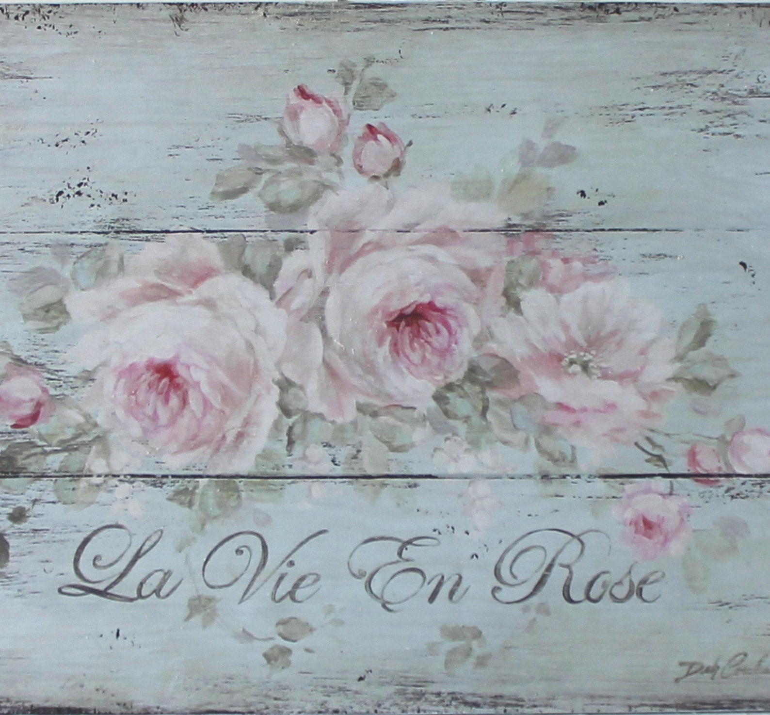 French Saying Roses Sign Pink La Ve En Rose Vintage Style by - Etsy