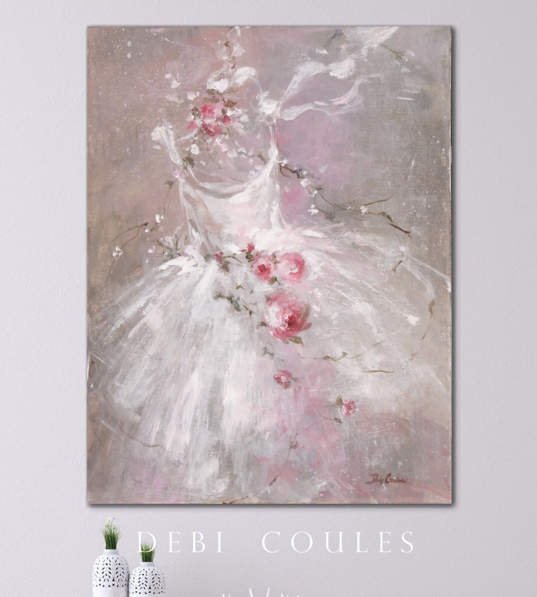 Shabby Chic Romantic Pink Roses Tutu Ballet Canvas Print by Debi Coules ...