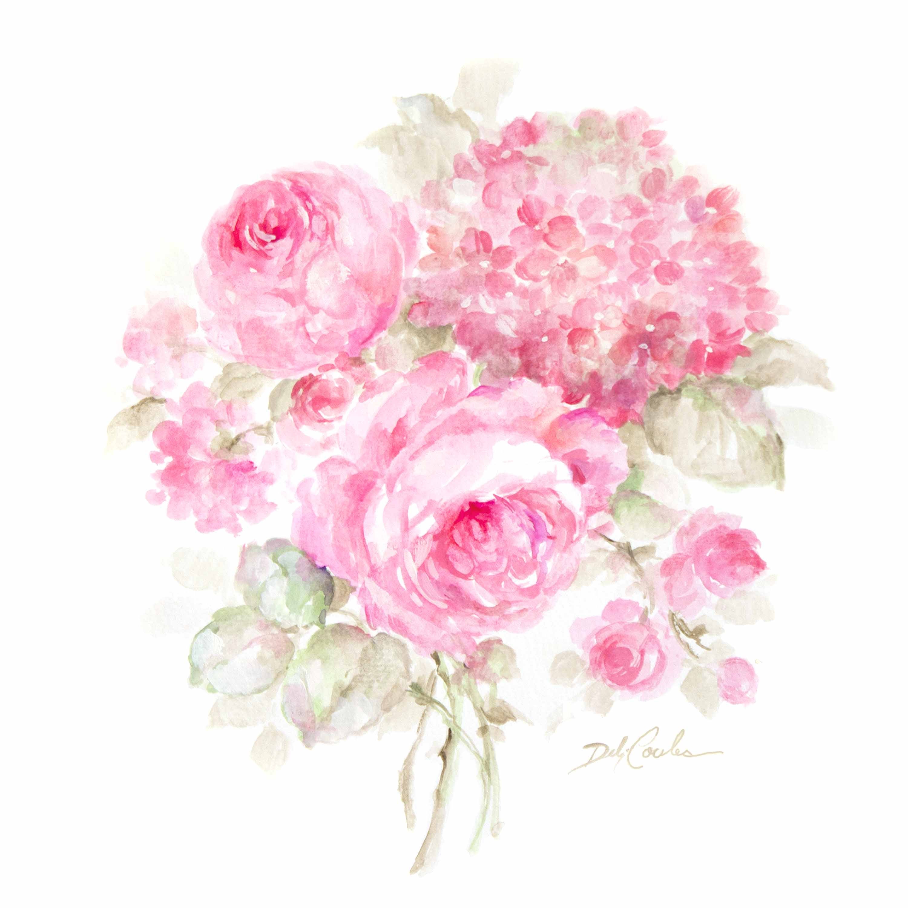 Shabby Chic Pink Roses Fine Art Giclee Watercolor Print Floral - Etsy